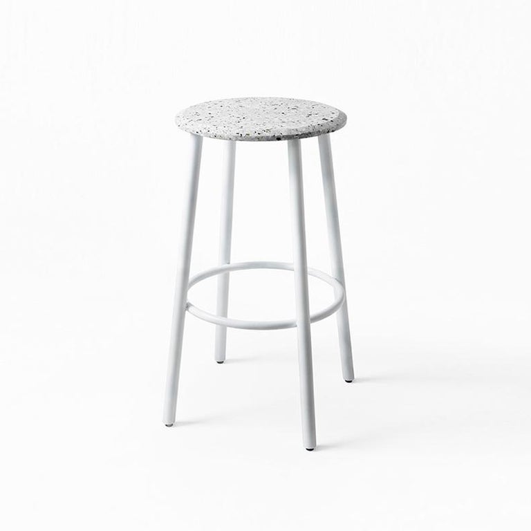 Contemporary Bar Stool 'PING' Made of Black Terrazzo at 1stDibs