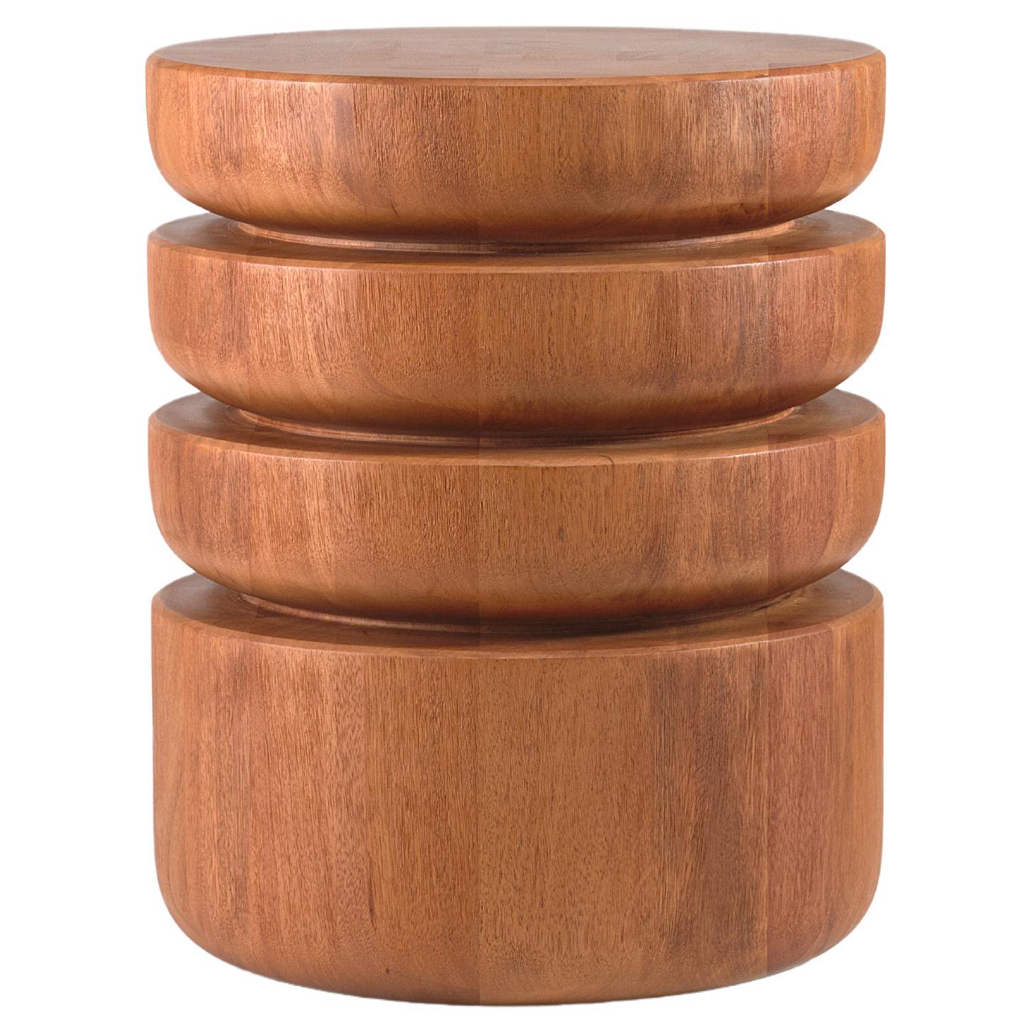 Contemporary Boton One Side Table in Conacaste Solid Wood by Labrica ...