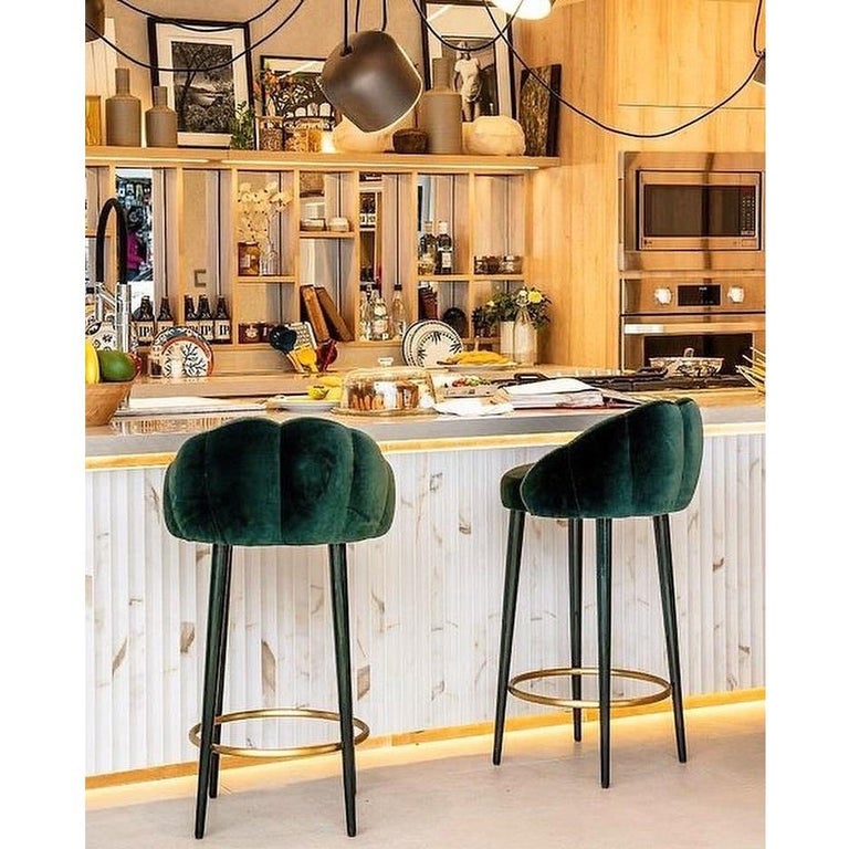 Contemporary Barstool with Seaming Details on the Front and Back For ...