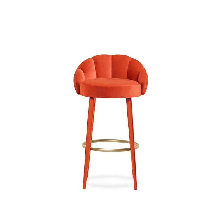 Contemporary Barstool with Seaming Details on the Front and Back For ...