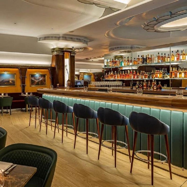 Contemporary Barstool with Seaming Details on the Front and Back For ...