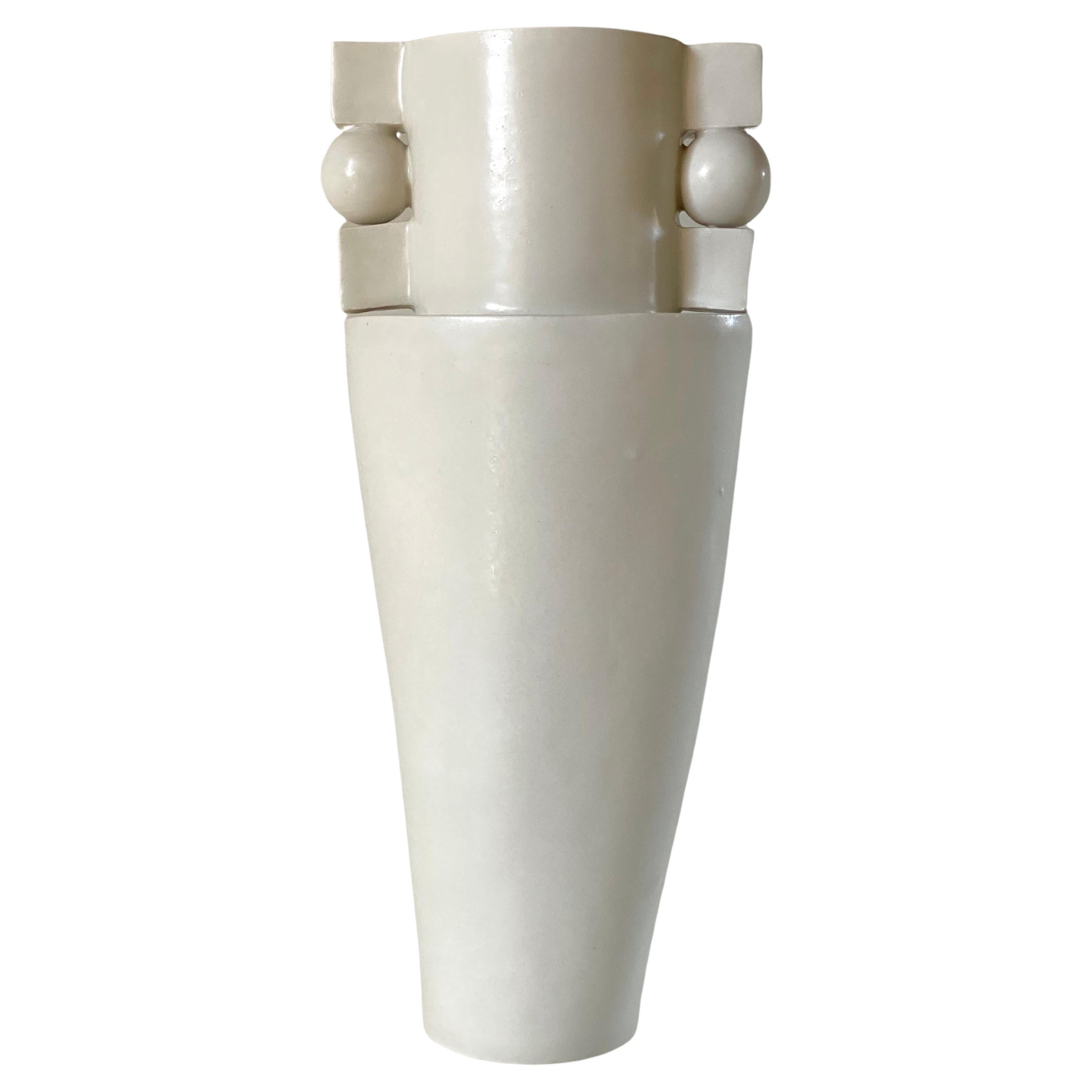 Contemporary Handmade Ceramic Ash Vase XL, Green and White For Sale at ...