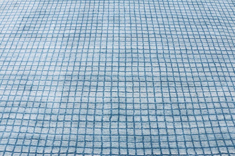 Contemporary Beach Style Area Rug with Grid Pattern and Coastal Living ...