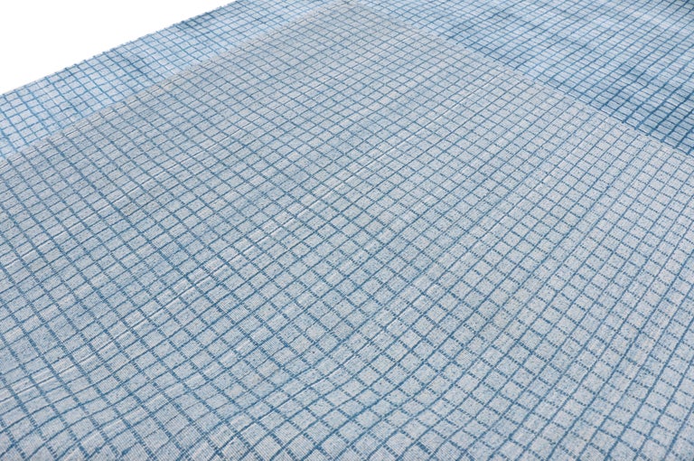 Contemporary Beach Style Area Rug with Grid Pattern and Coastal Living ...