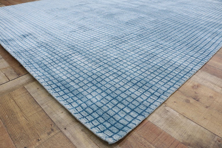 Contemporary Beach Style Area Rug with Grid Pattern and Coastal Living ...
