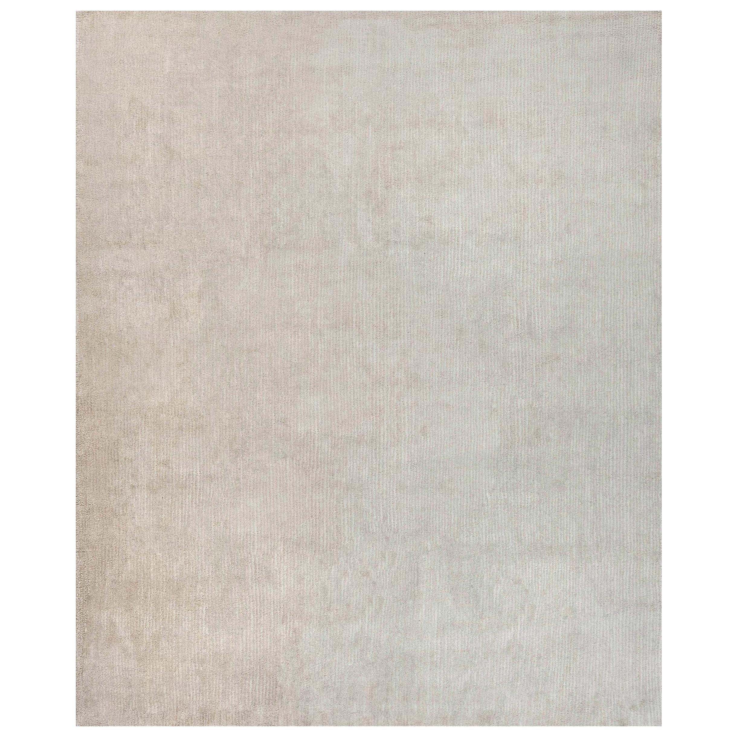 Contemporary Handmade Beige Wool and Silk Rug with Butterfly 2017 at ...