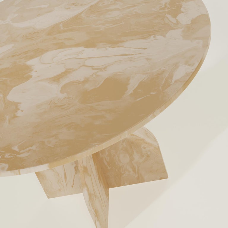 Contemporary Beige Round Table Handcrafted 100% Recycled Plastic by ...