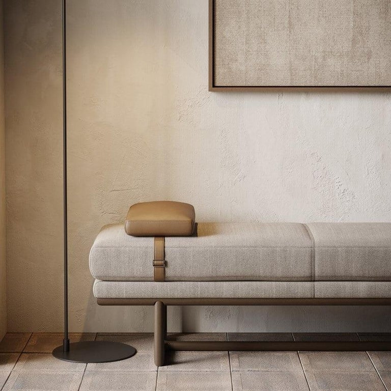 Contemporary Bench Featuring a Small Cushion For Sale at 1stDibs