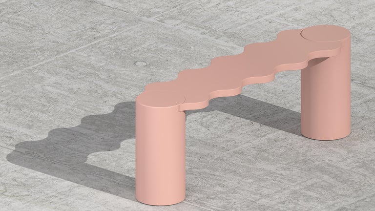 Contemporary Bench Rose Skin Aluminum Hella by Chapel Petrassi For Sale ...