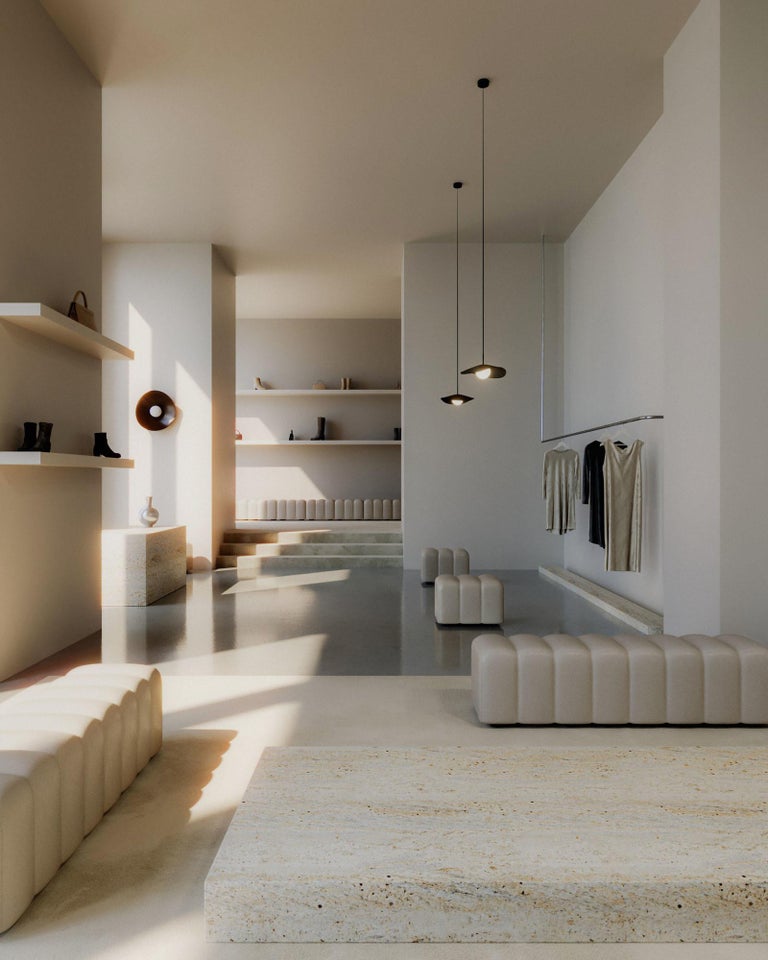 Contemporary Bench 'Studio' by Norr11, Barnum Bouclé 1 For Sale at 1stDibs