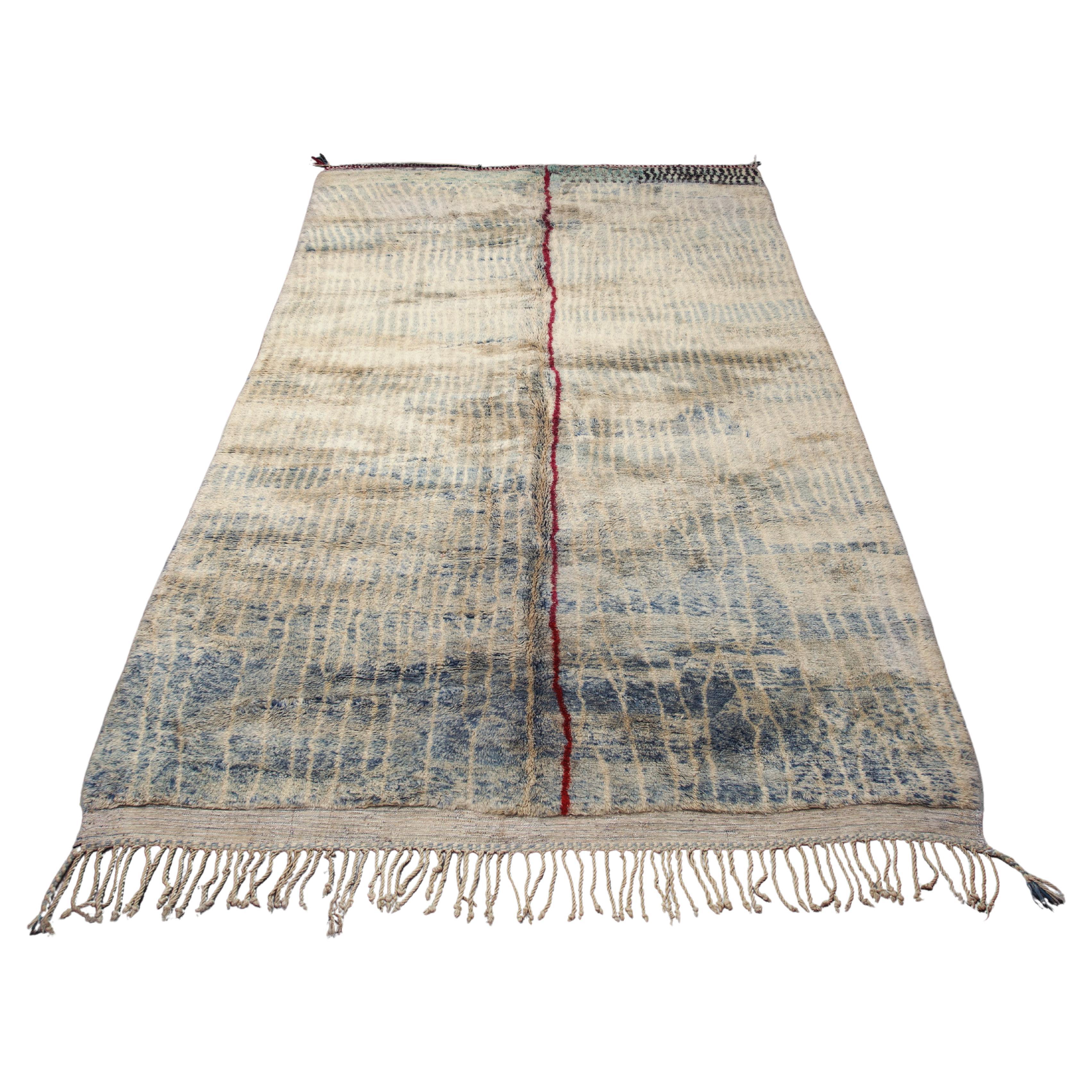 Contemporary Abstract Yellow, Red and Blue Moroccan Wool Rug at 1stDibs