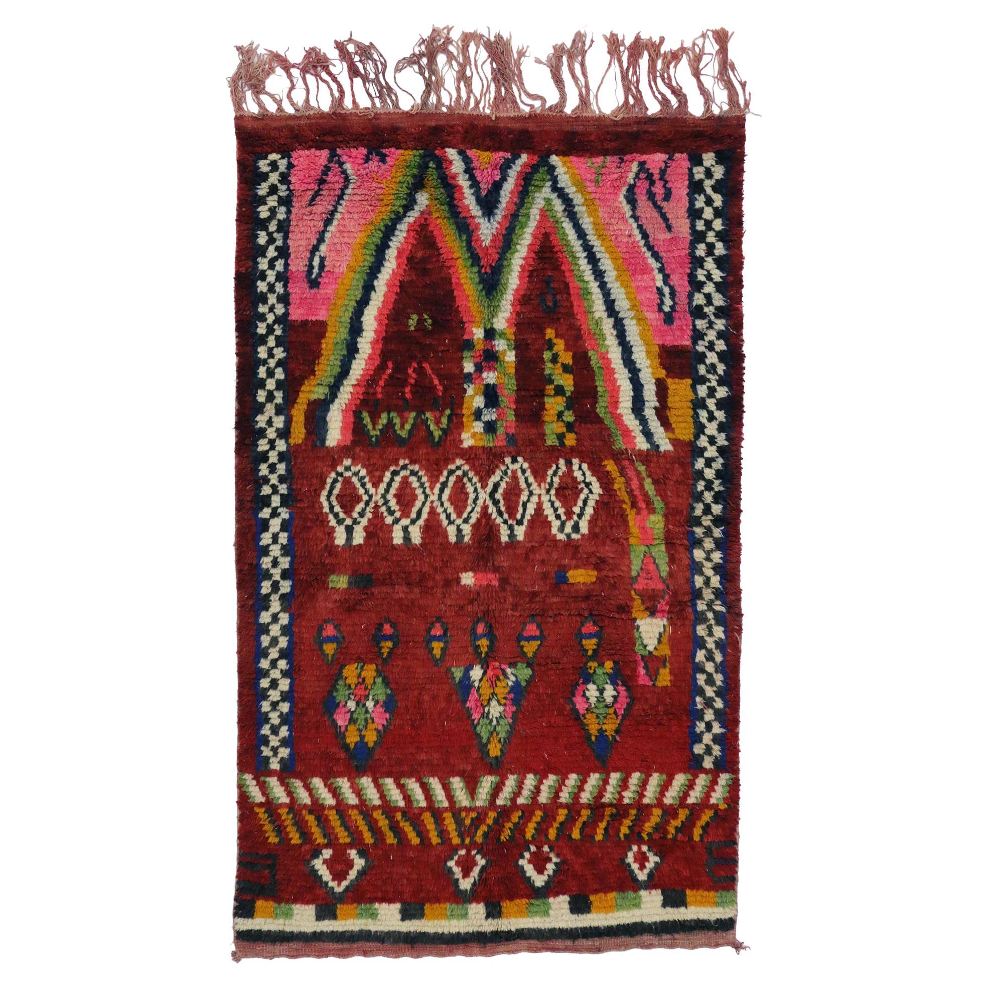 Contemporary Berber Moroccan Rehamna Rug with Post-Modern Expressionist ...