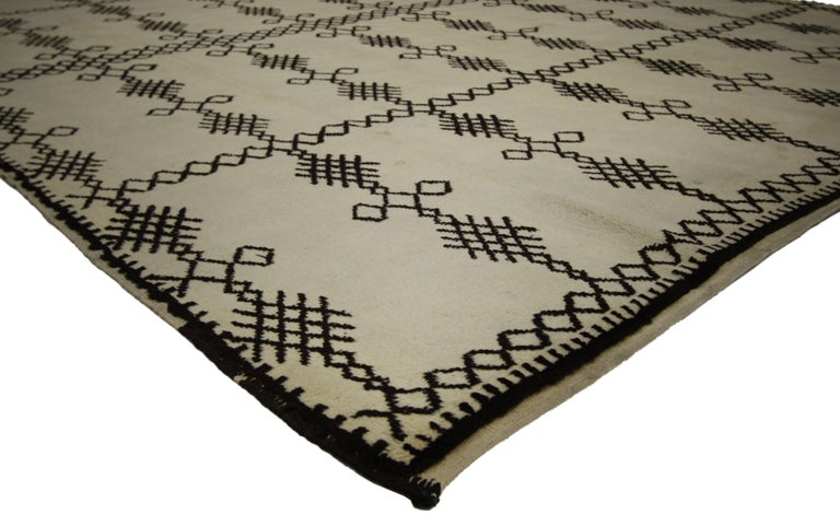 Contemporary Berber Moroccan Rug with Diamond Cross-Hatch Pattern For ...