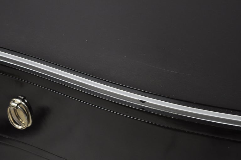 Contemporary Black Lacquer Bombe Commode 2-Drawer Italian Chest by ...