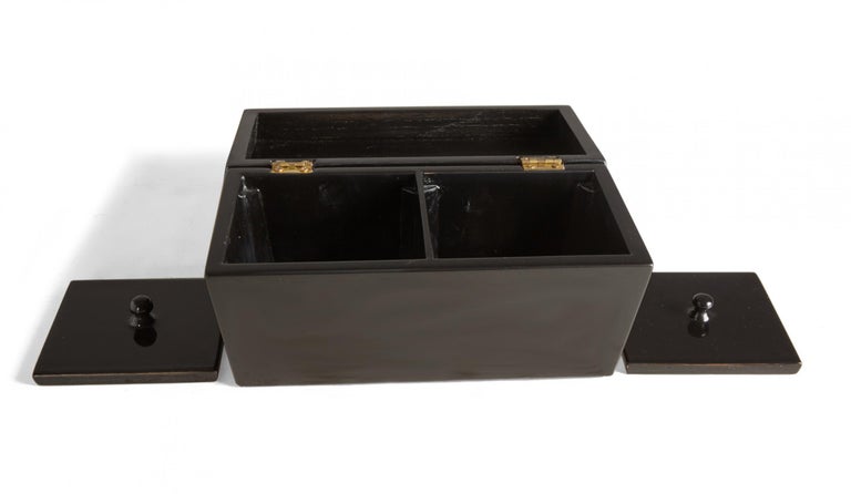 Contemporary Black Lacquered Rectangular Wooden Decorative Box For Sale ...