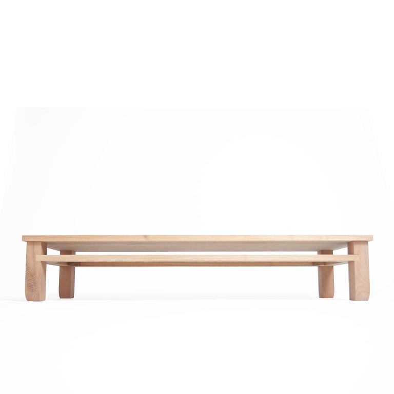 Contemporary Black Locust Hardwood Low Garden Foyer Shower Shoe Bench ...