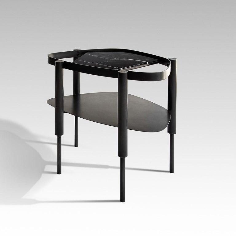 Contemporary Black Marble Side Table, Bijou Black by Adam Court for ...