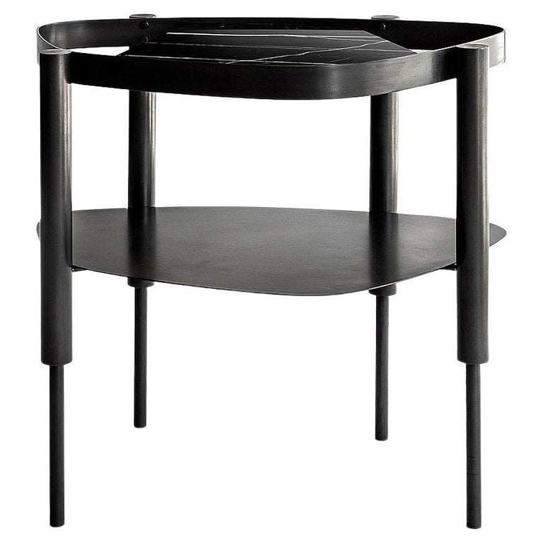 Contemporary Black Marble Side Table, Bijou Black by Adam Court for ...