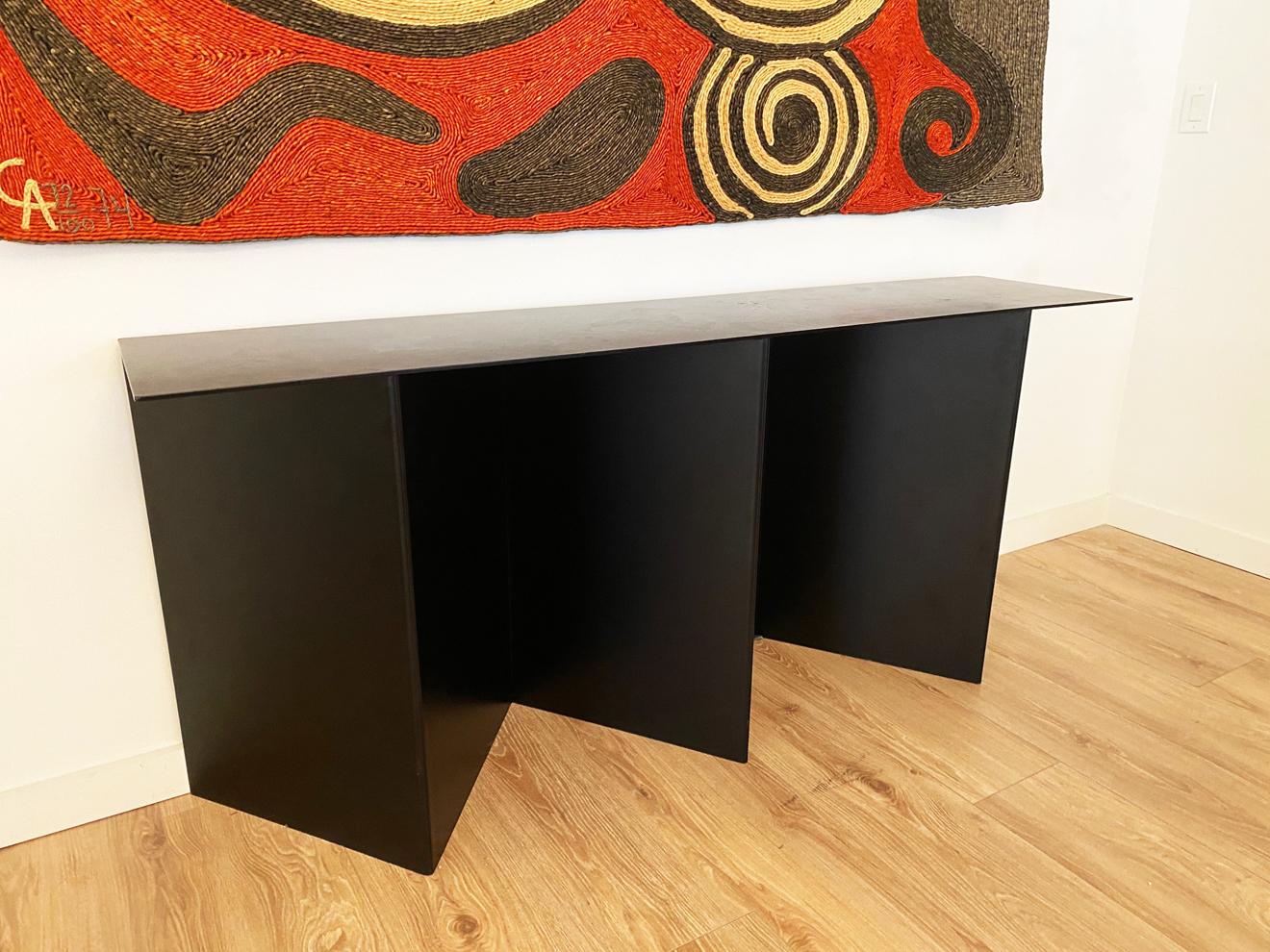Contemporary Black Metal Wavy Console, in Stock at 1stDibs