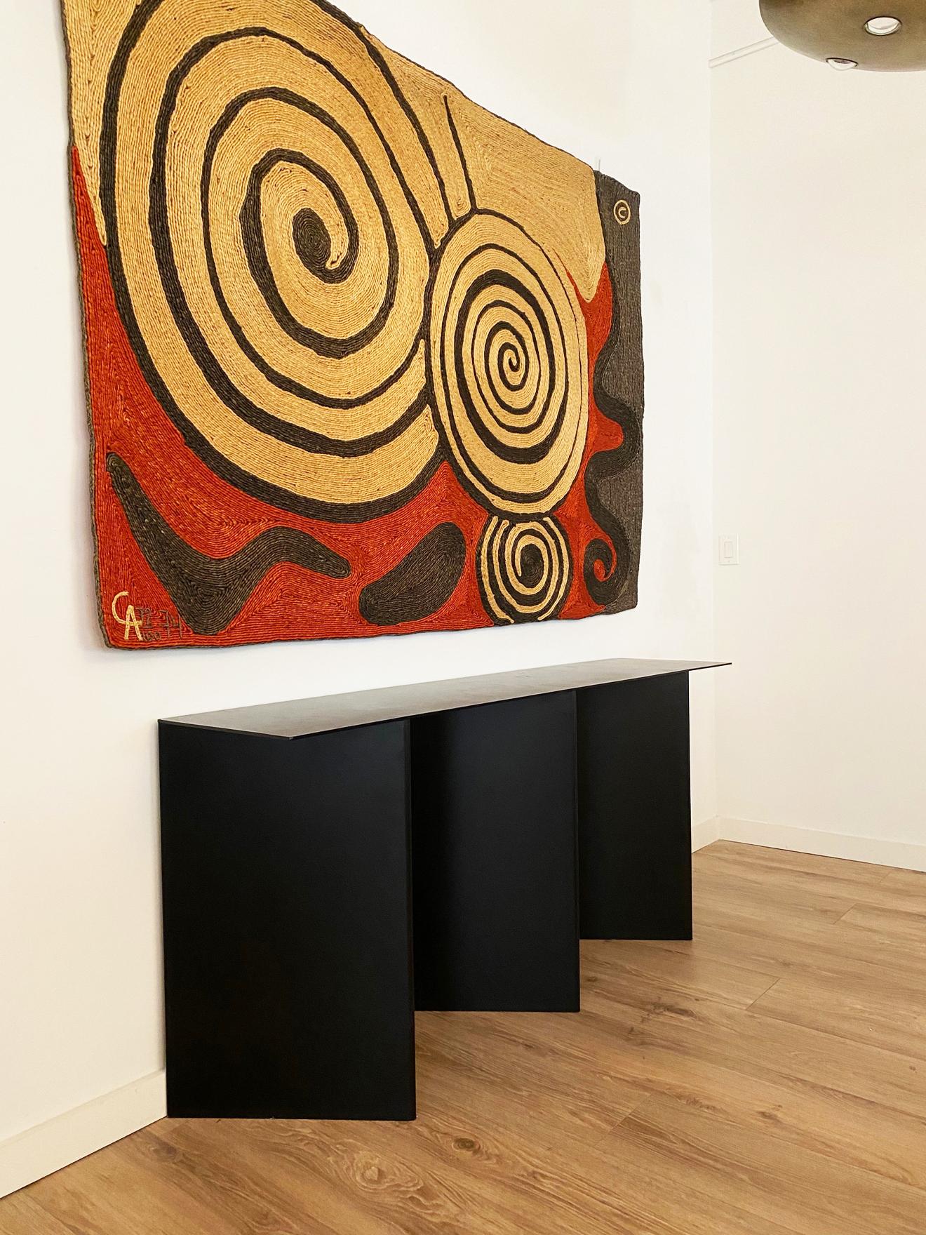 Contemporary Black Metal Wavy Console, in Stock at 1stDibs