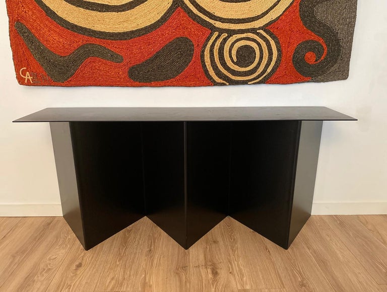 Contemporary Black Metal Wavy Console, in Stock at 1stDibs