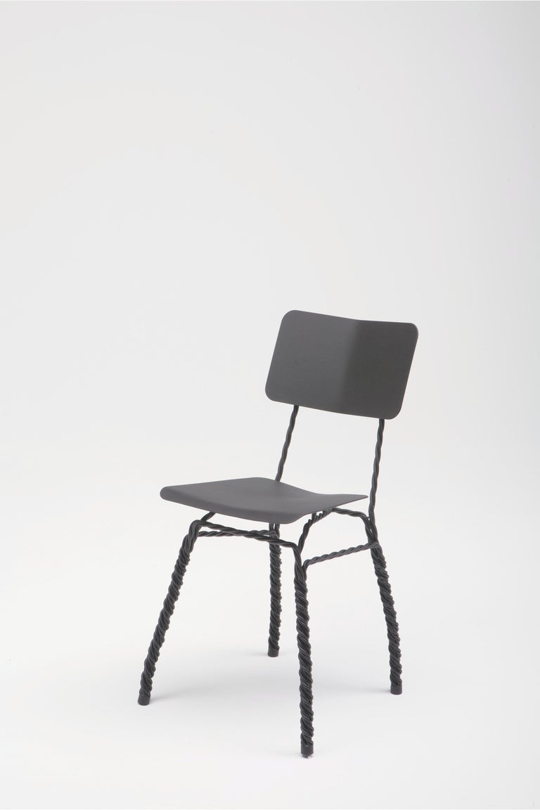 Contemporary Black Steel Twisted Dining Chair by by Ward Wijnant For ...