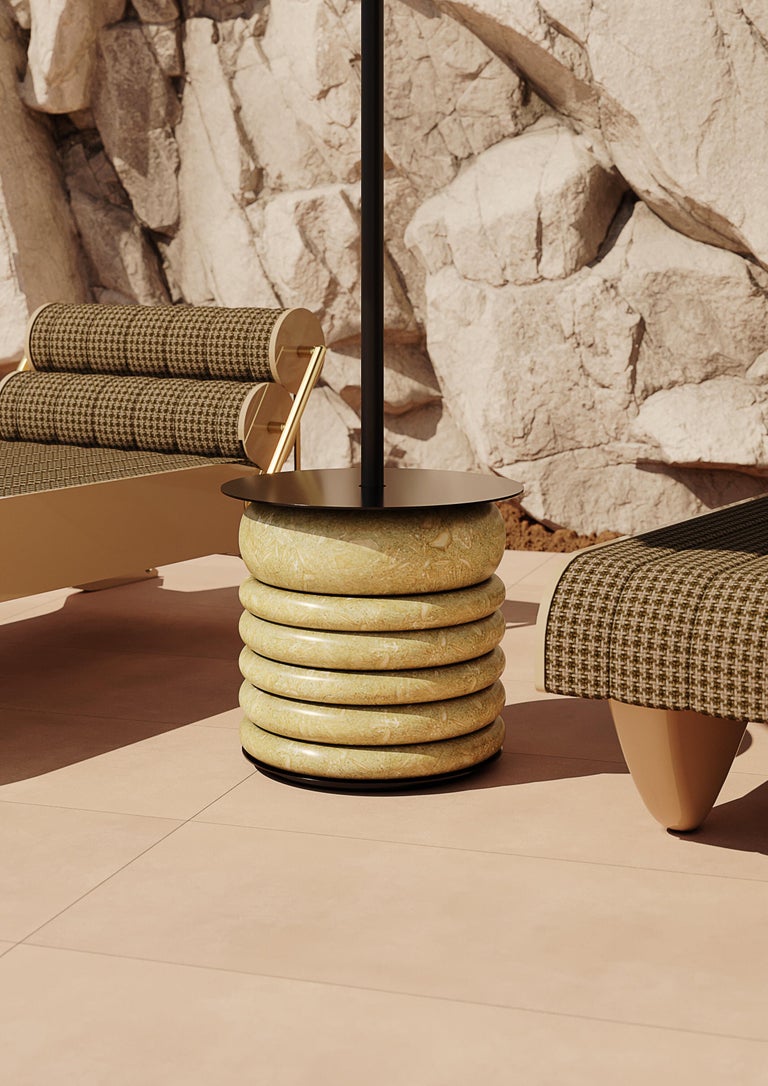 Contemporary Black and White Parasol and Base for Outdoor, Body in ...