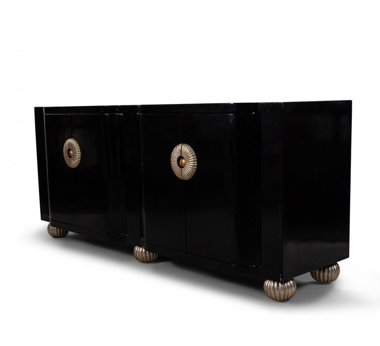 Contemporary Black Wooden Credenza at 1stDibs