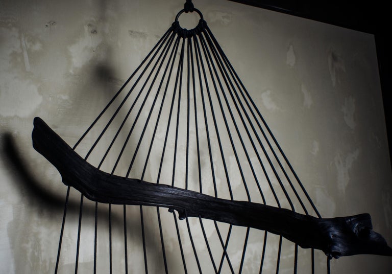 Modern Black Wooden Double Bench / Swing, Floating Divan by Chiel Kuijl ...