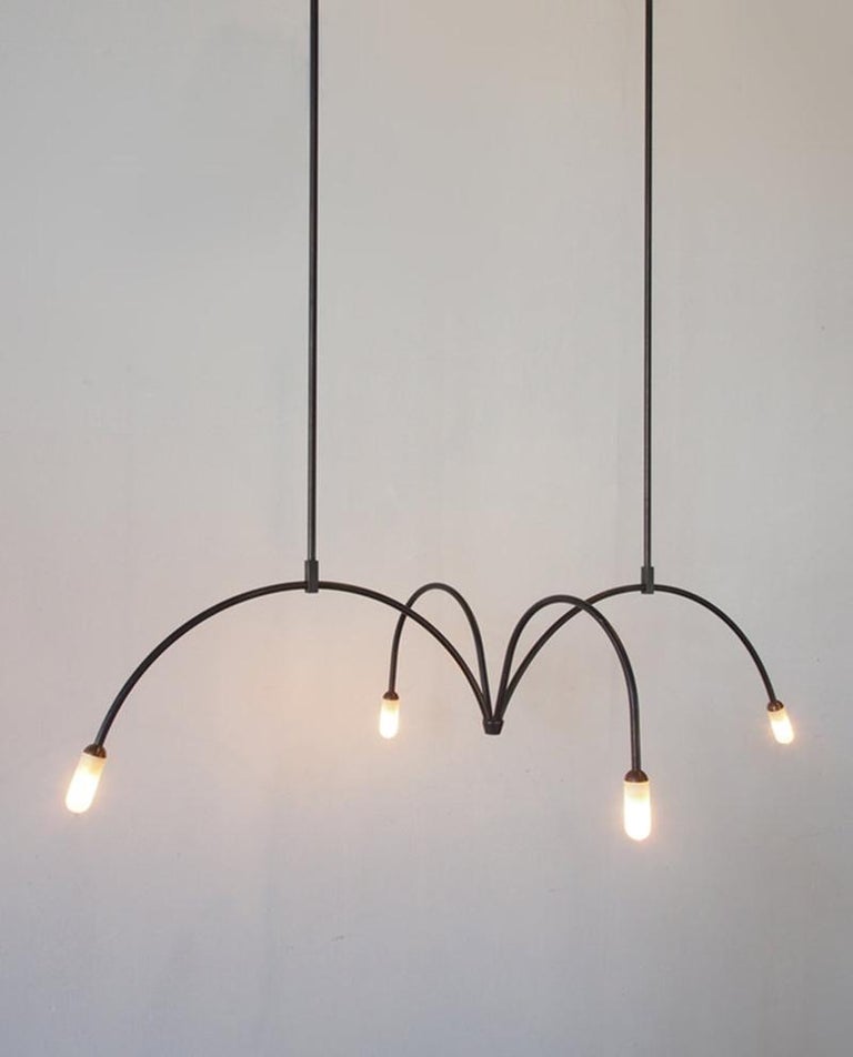 Contemporary Blackened Brass Vault Chandelier For Sale at 1stDibs