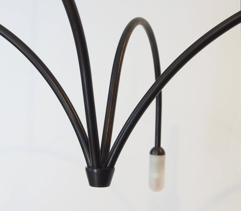 Contemporary Blackened Brass Vault Chandelier For Sale at 1stDibs