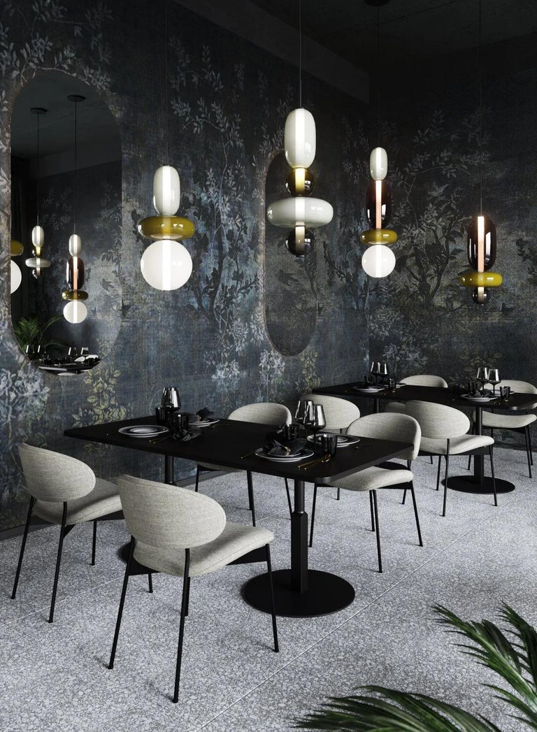 Contemporary Blown Crystal Glass Pendant - Pebbles by Boris Klimek for ...