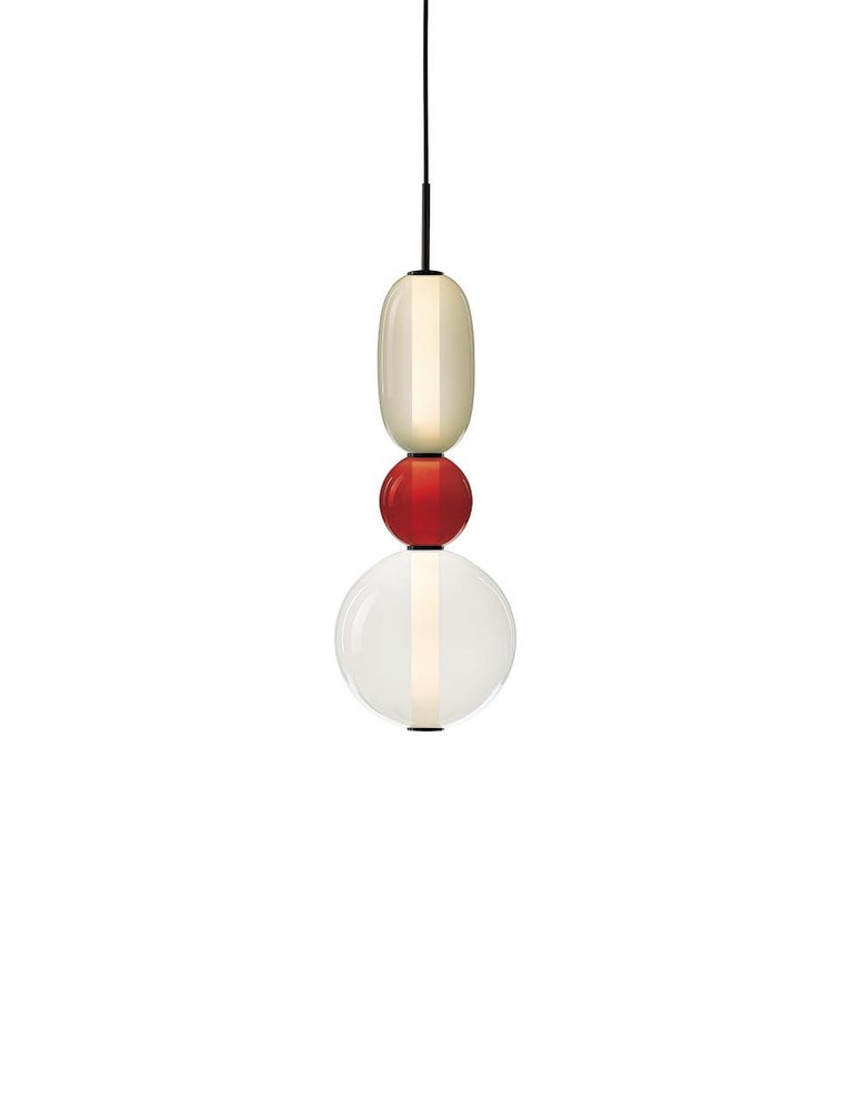 Contemporary Blown Crystal Glass Pendant, Pebbles by Boris Klimek for ...