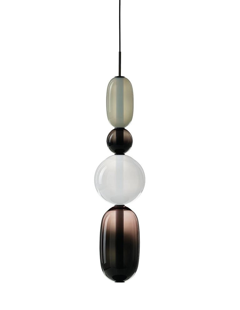 Contemporary Blown Crystal Glass Pendant - Pebbles by Boris Klimek for ...