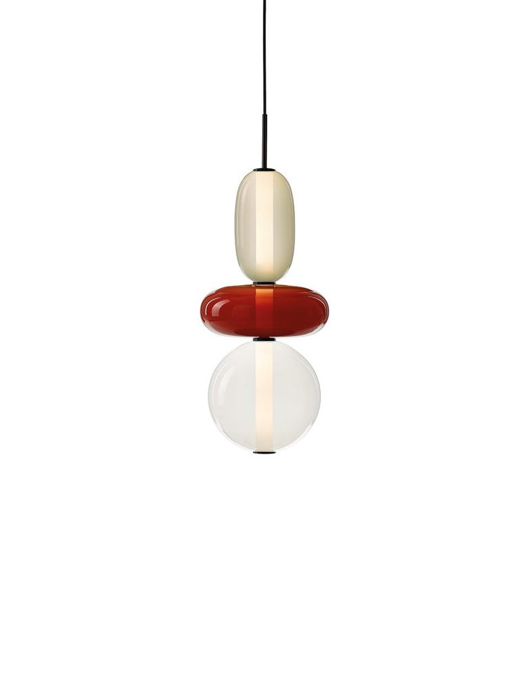 Contemporary Blown Crystal Glass Pendant - Pebbles by Boris Klimek for ...