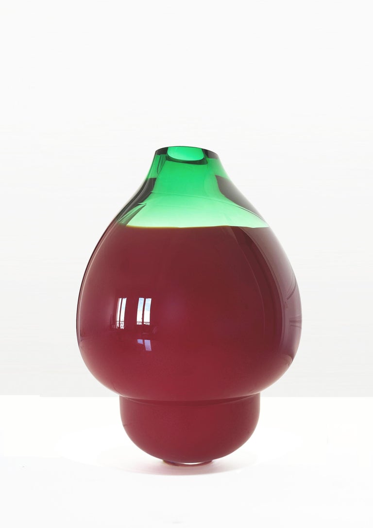 Contemporary Blown Glass Vulcano Bordeaux Green by Alissa Volchkova For ...