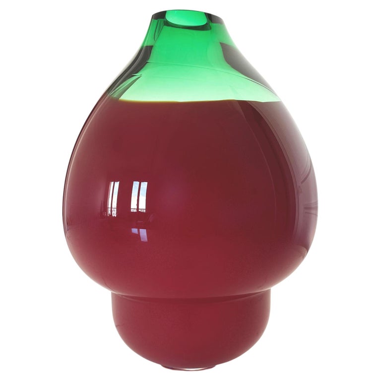 Contemporary Blown Glass Vulcano Bordeaux Green by Alissa Volchkova For ...