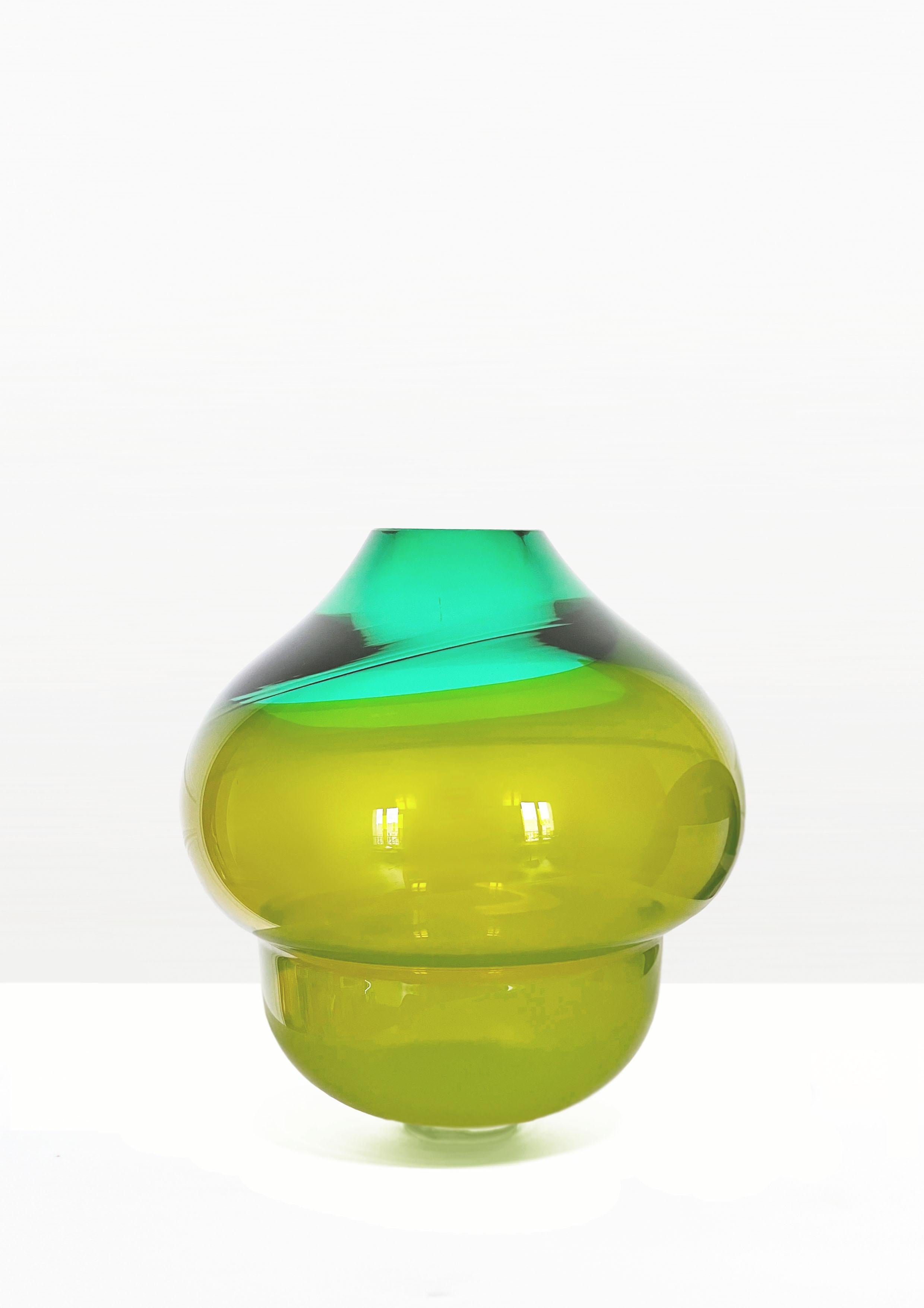 Contemporary Blown Glass Vulcano Green Small by Alissa Volchkova For ...