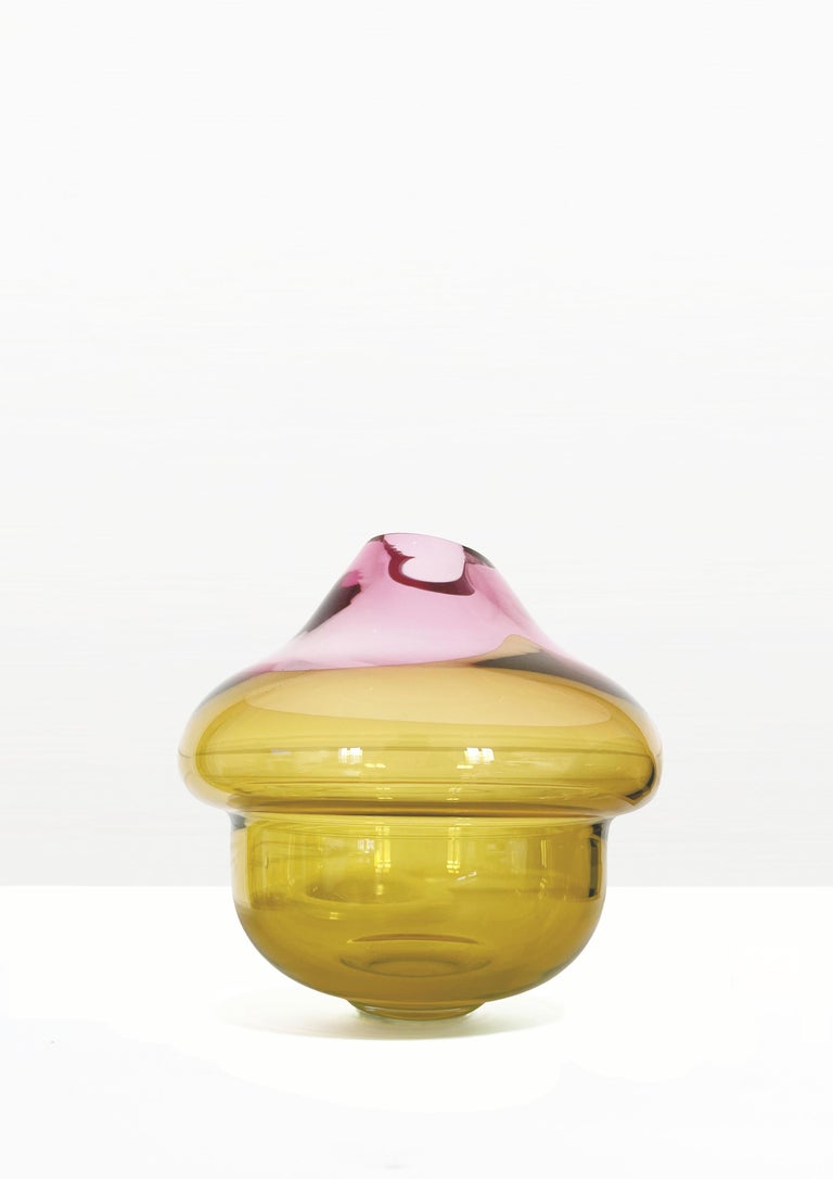 Contemporary Blown Glass Vulcano Mustard Rose Small by Alissa Volchkova ...