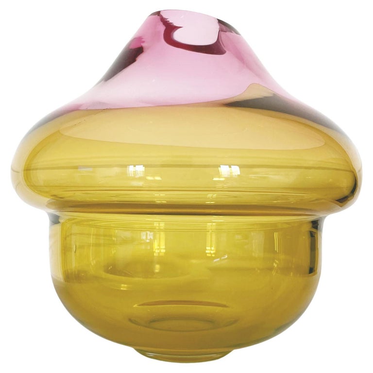 Contemporary Blown Glass Vulcano Mustard Rose Small by Alissa Volchkova ...