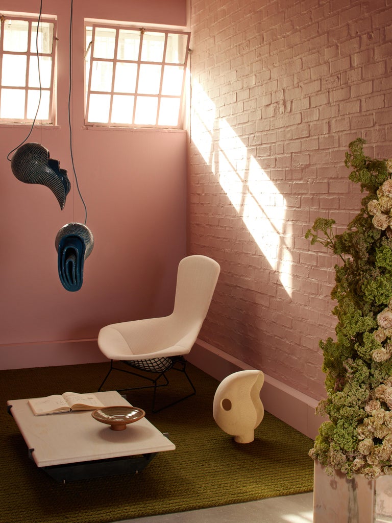 Contemporary Blue Glazed Time Warp Pendant Small Handcrafted by Jan ...