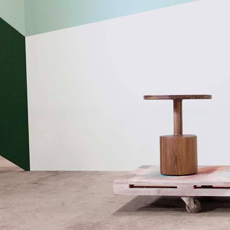 Contemporary Boton One Side Table in Conacaste Solid Wood by Labrica ...