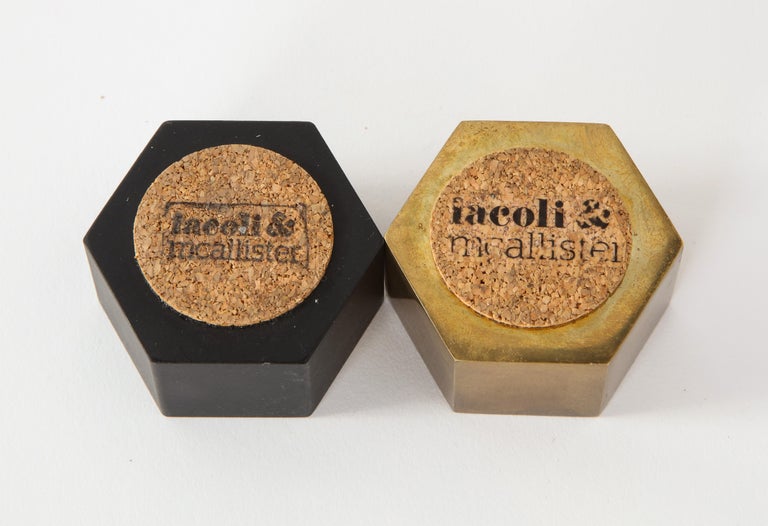 Contemporary Brass and Steel Hexagon Paperweights at 1stDibs