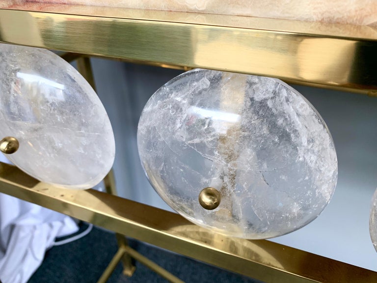 Contemporary Brass Console Rock Crystal Onix, Italy For Sale at 1stDibs ...