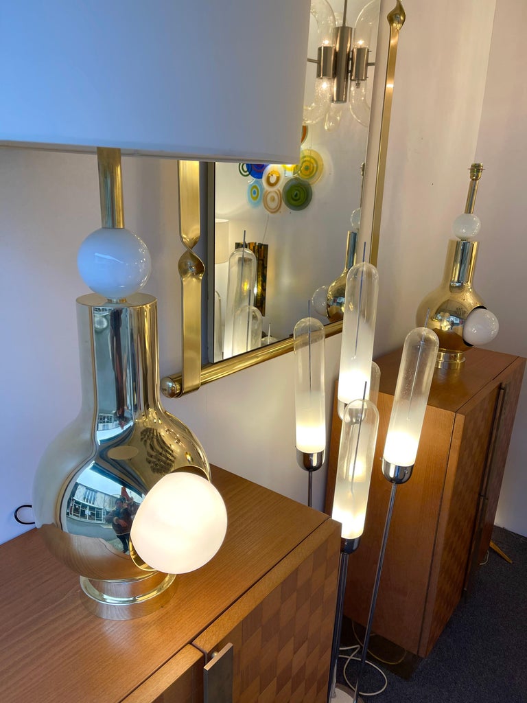 Contemporary Brass Pair of Eyes Ball Lamps, Italy For Sale at 1stDibs