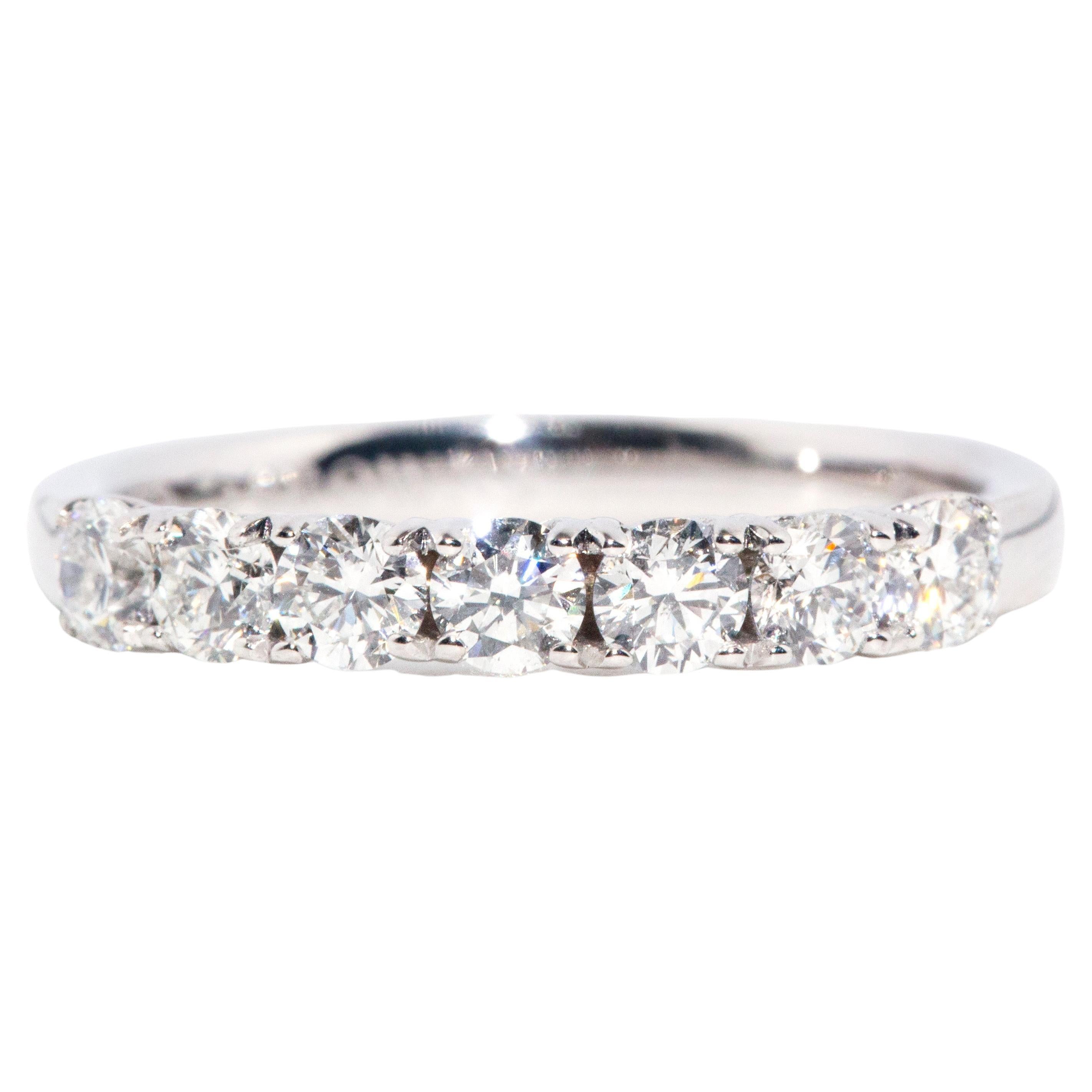 Contemporary 18 Carat White Gold Grain Set Round Brilliant Diamond ...