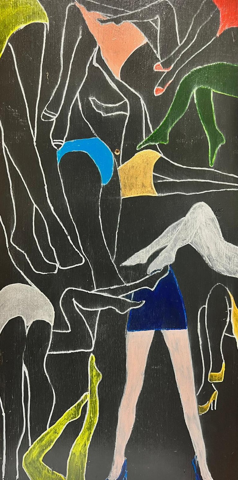 Contemporary British - Colourful Modern British Black Board Abstract ...