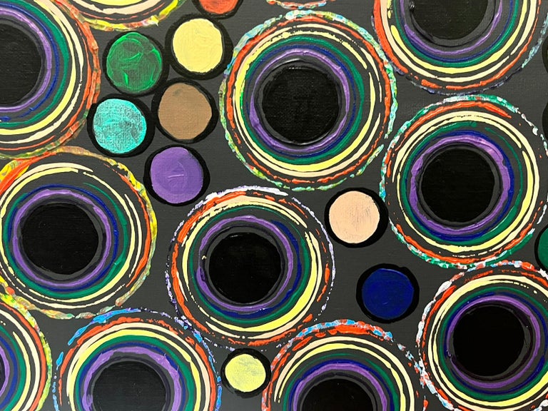 Contemporary British - Colourful Modern British Black Colour Circles ...
