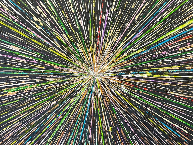 Contemporary British - Starburst Explosion of Colors Large Contemporary ...