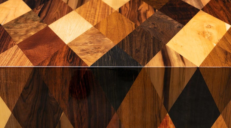 Contemporary Brown Wooden Desk by Johannes Hock 'L' For Sale at 1stDibs